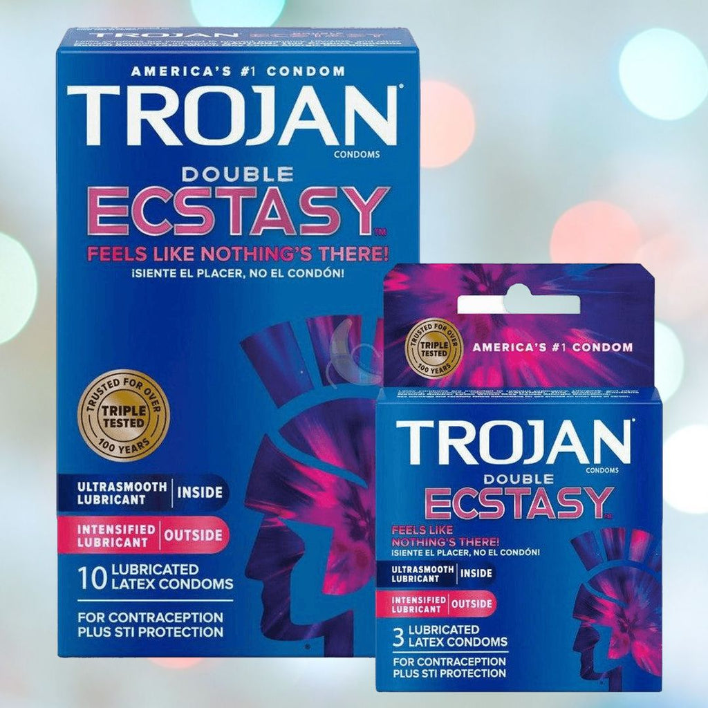 Trojan Double Ecstasy Condoms (with 2 Types of Lube) – Condomania.com