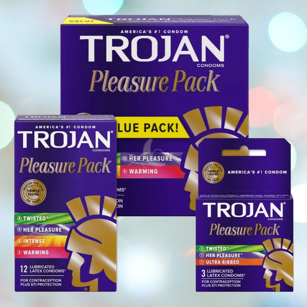 Trojan Pleasure Pack Variety Condom Sampler (3 Different Condoms ...